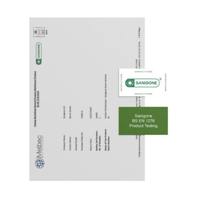 Certifications - Sanigone - Sanitise and it's Gone